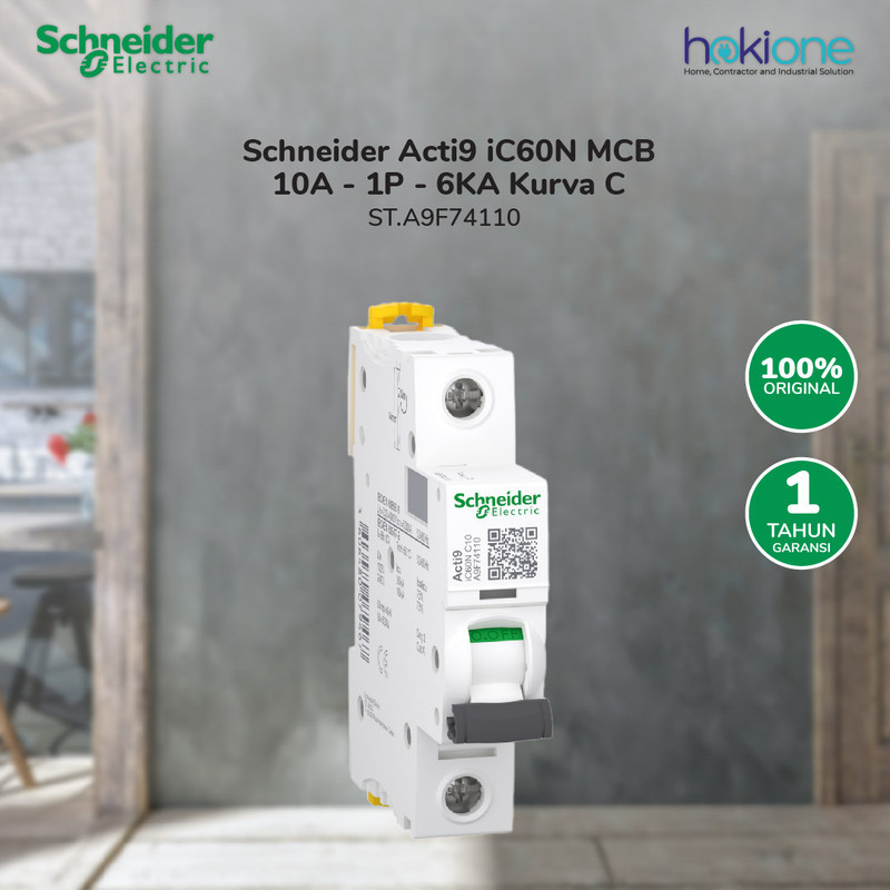 Jual Schneider Acti9 iC60N MCB 1P 10A 6kA Kurva C - A9F74110 | Shopee Indonesia