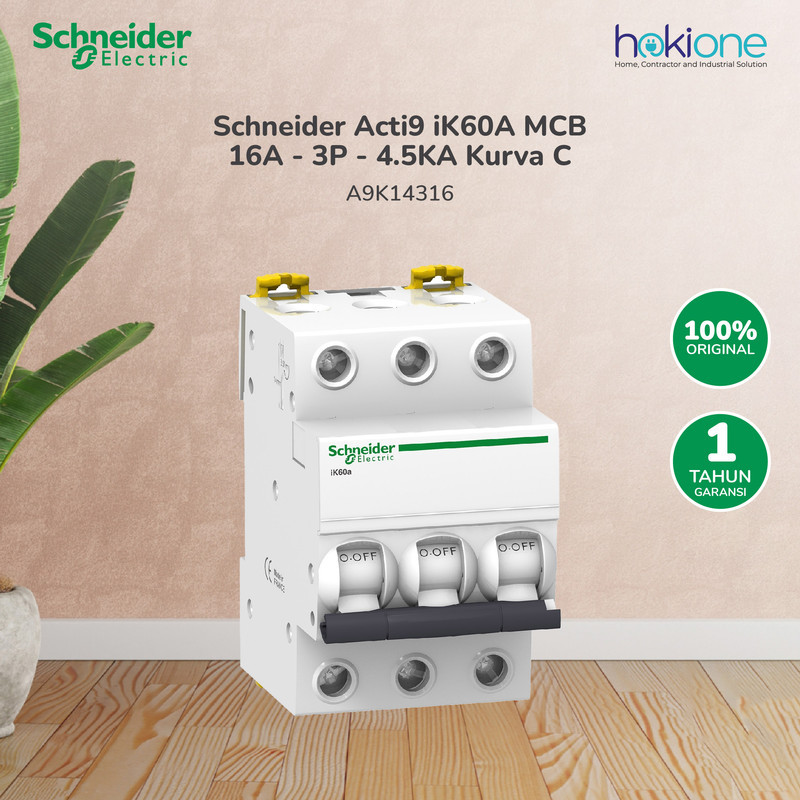 Jual Schneider Acti9 iK60A MCB 3P 16A 4.5kA Kurva C - A9K14316 | Shopee Indonesia