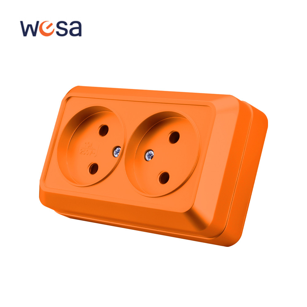 Jual NEW Orange Classic Electrical Outlets Not Ground EU Standard Plugs ...