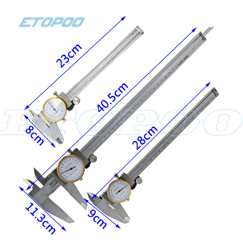 Jual NEW 0-150mm 200/300mm Dial Caliper Metal Vernier Caliper With Dial ...