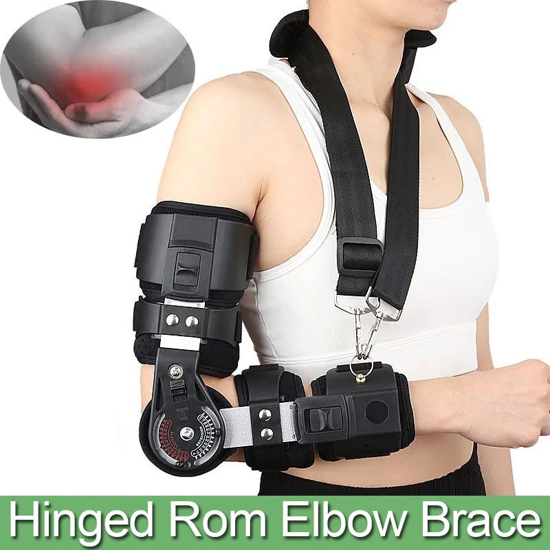 Jual New Adjustable Elbow Brace Orthopedic Hinged Rom Elbow Brace For ...