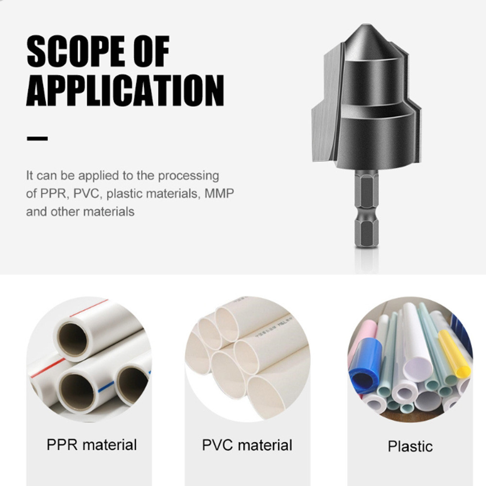 Jual 3pcs Hex PPR Lifting Drill Bit Water Pipe Expansion Drill Punch ...