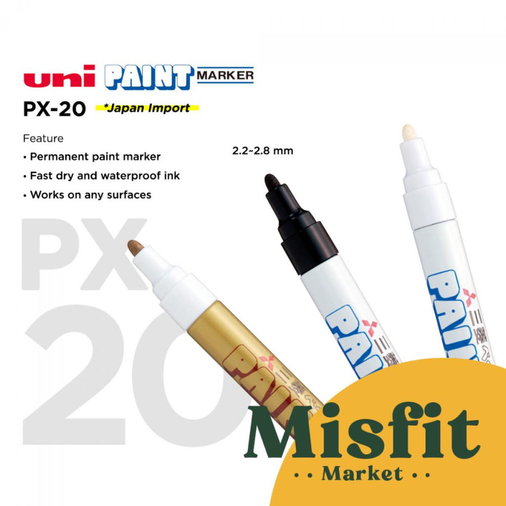 Jual UNI PAINT MARKER PX20 PX-20 Spidol Marker Bandel Tahan Kimia Gores ...