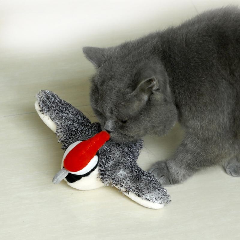 Jual Rechargeable Touch Activated Kitten Toy Beating Wings Hanging Cat ...