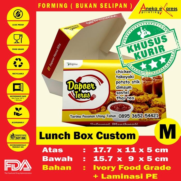 Jual Custom Print Paper Lun Box Ukuran M Qty 2000 Khusus Kurir | Shopee ...