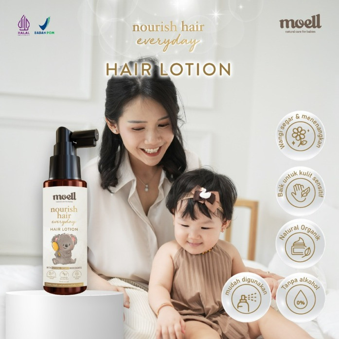 Jual Moell Hair Lotion 100ml / Moel Nourish Hair Everyday / Hair Lotion ...
