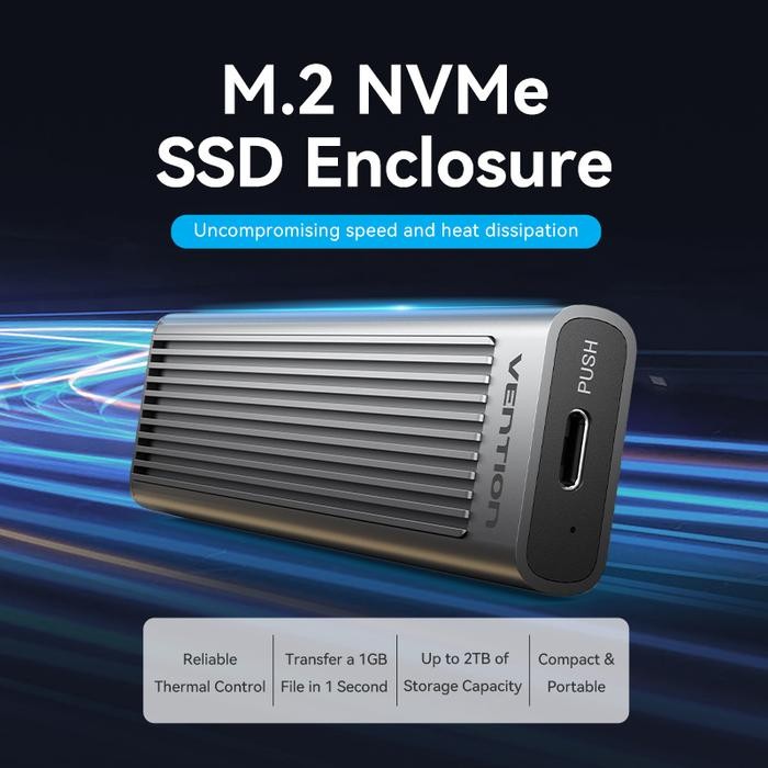 Jual Vention M.2 M2 NVMe Casing SSD Enclosure External USB 3.1 Gen 2 C ...