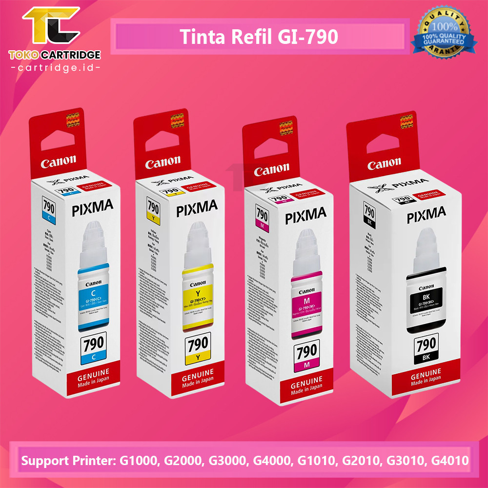Jual TINTA CANON GI790 GI-790 GI 790 ORIGINAL REFILL INK PRINTER G1000 ...