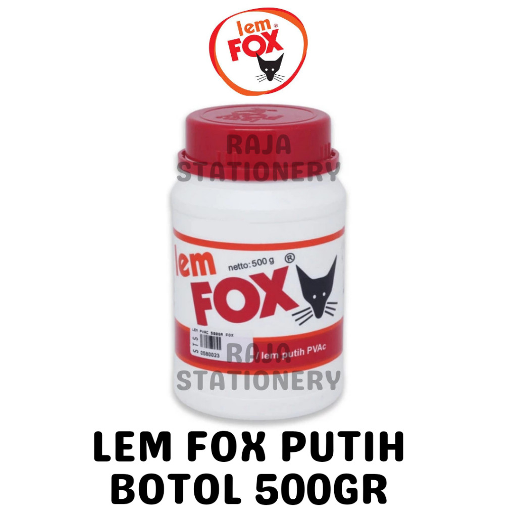 Jual Lem Fox PUTIH 500gr Botol PVAC Kayu Kertas Plamur Tembok White ...
