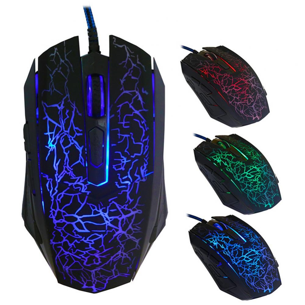 Jual 2400dpi Colorful LED Computer Gaming Mouse Professional Ultra ...