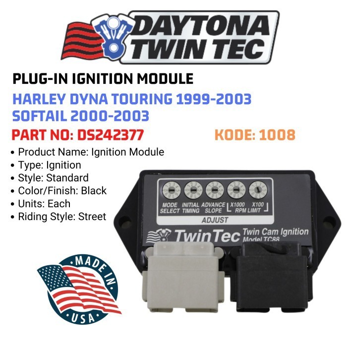 Jual DAYTONA TWIN TEC PLUG-IN IGNITION MODULE HARLEY DS242377 KODE 1008 ...