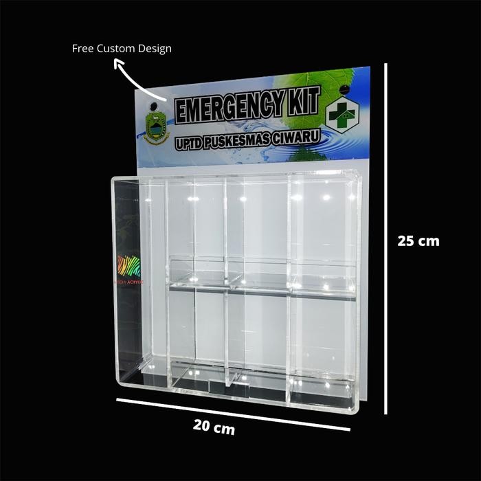 Jual PREMIUM Kotak Obat P3K/Emergency Kit Box/First Aid Box Akrilik ...