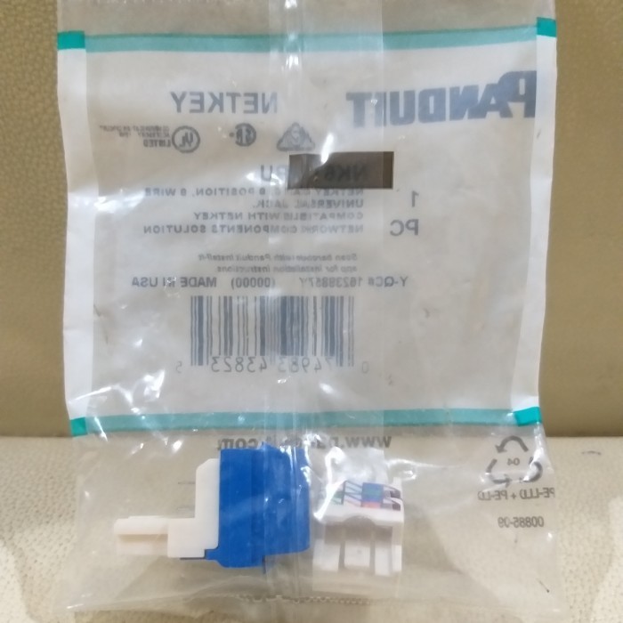 Jual [Expert] modular jack panduit netkey cat 6 NK6TMBU / modular ...