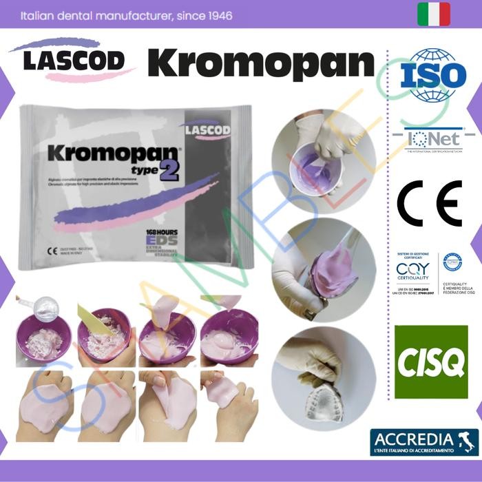 Jual KROMOPAN Lascod Bahan CETAK GIGI ALGINET Alginat Dental Italy ...