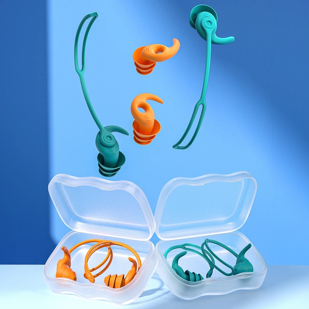 Jual 1Pair Silicone Ear Plugs Sleep Earplugs Noise Reduction Swimming ...