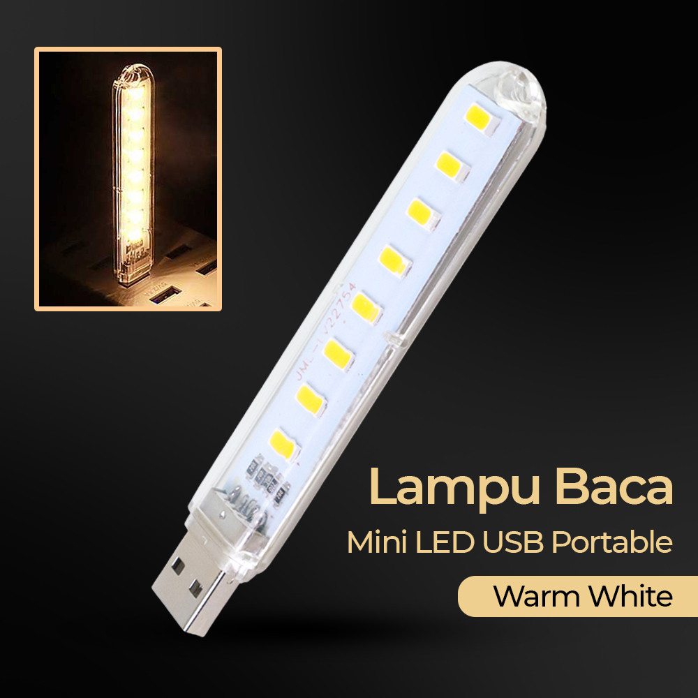 Jual Lampu Led Baca Mini - Lampu Tidur - Lampu LED Strip 8 Chip USB ...