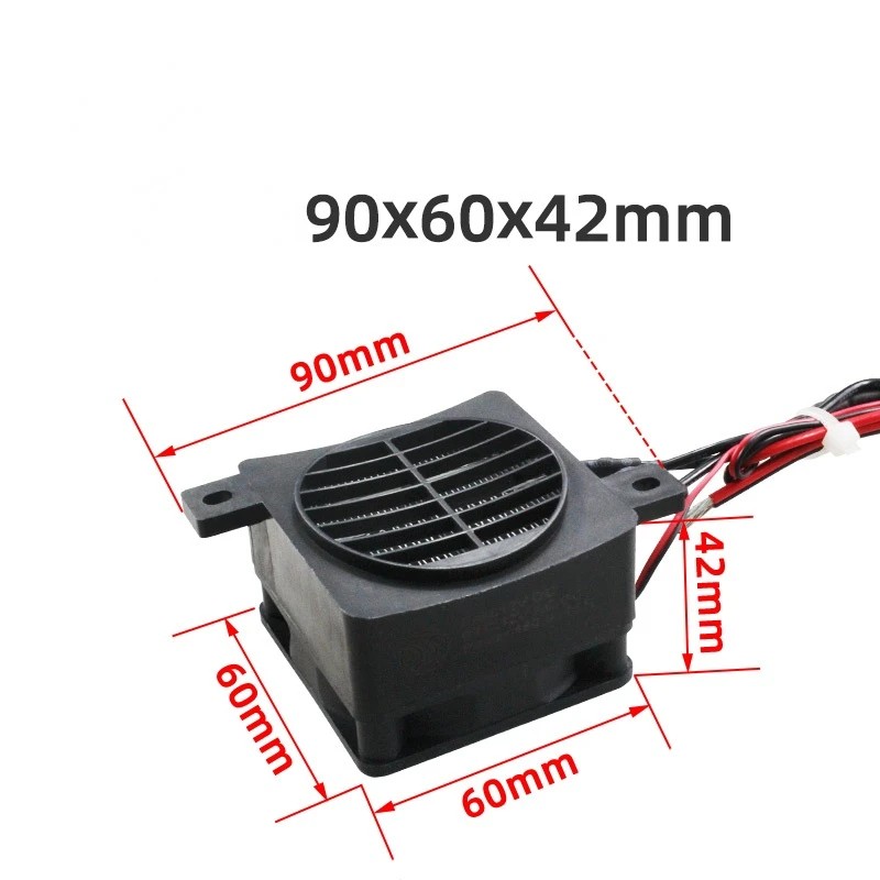 Jual 12V 24V 220V 90x60x42mm PTC Air Heater with Fan Element Constant Thermostat Thermistor Air ...