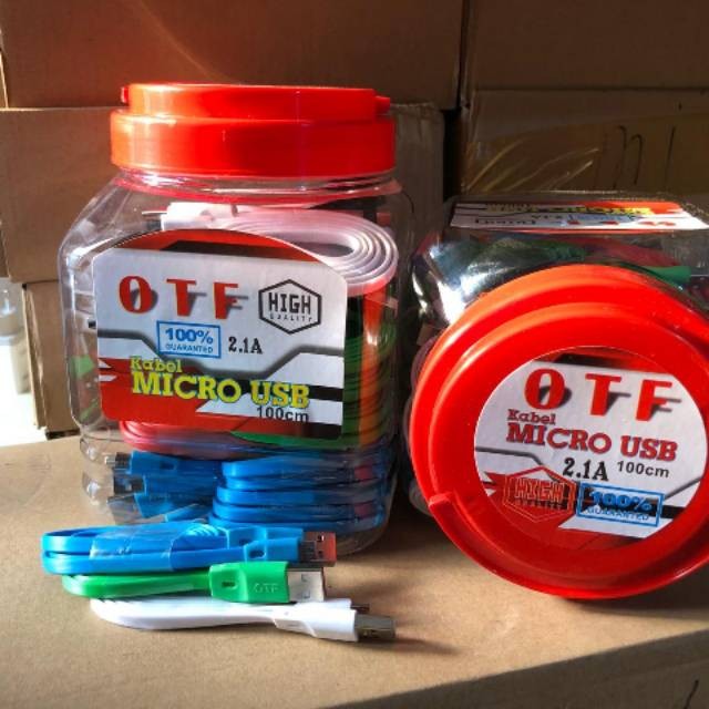Jual KABEL DATA MICRO MEREK OTF & T- Fast isi 50pcs per toples | Shopee ...
