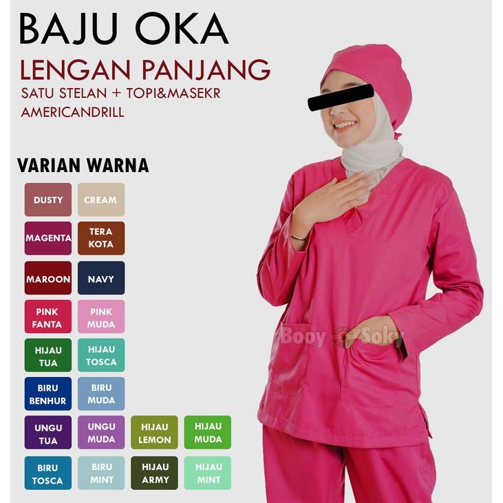 Jual Baju Dinas Malam Oka Ok Lengan Panjang / Seragam Kerja Perawat ...