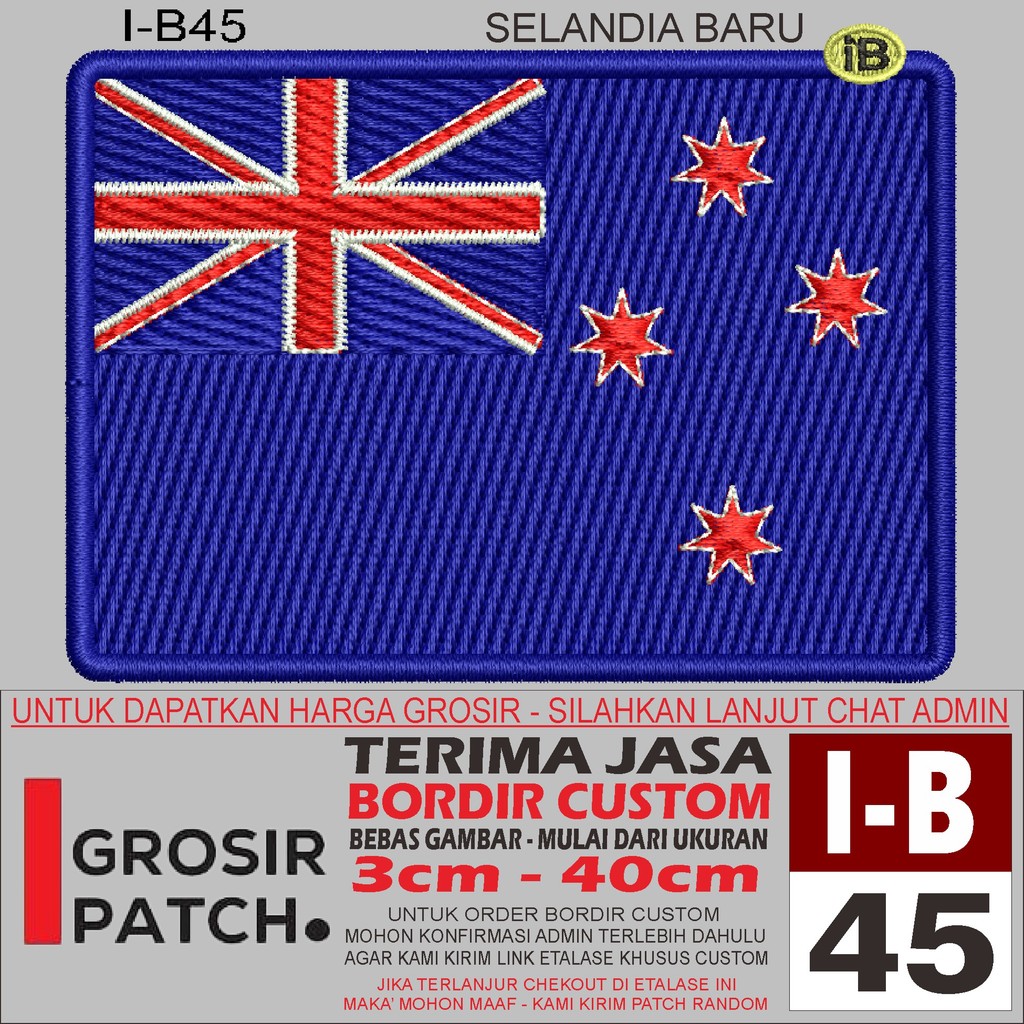 Jual FL-145 PATCH BORDIR LOGO I-B45 SELANDIA BARU FLAG/BENDERA | Shopee ...