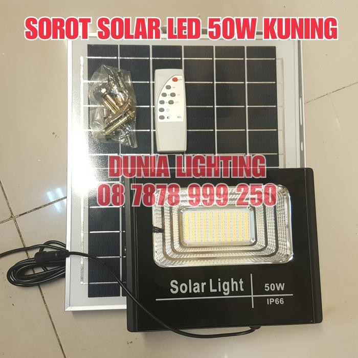 Jual Promo Lampu Sorot Solar 50W Kuning Flood Light Tenaga Surya 50Watt ...