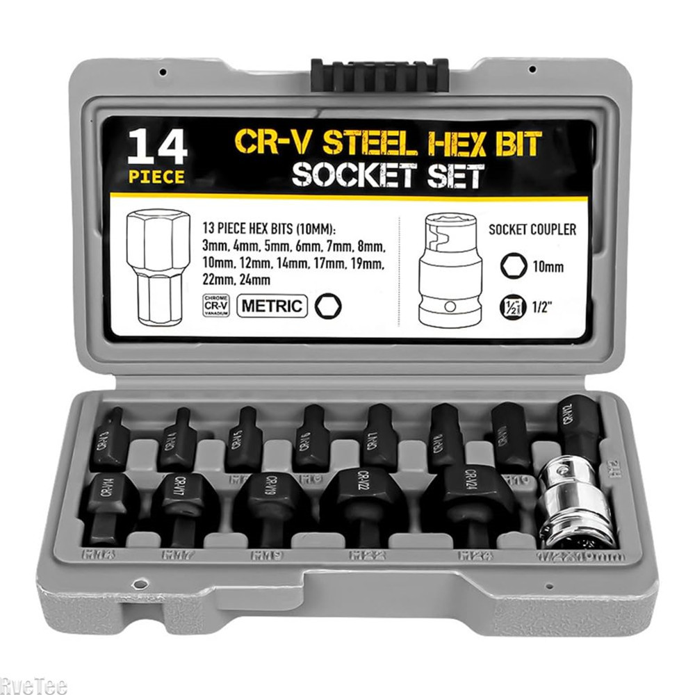 Jual Allen Hex Bit Socket Set 14Pcs Hexagon Bit Socket 3-24mm Allen Key ...