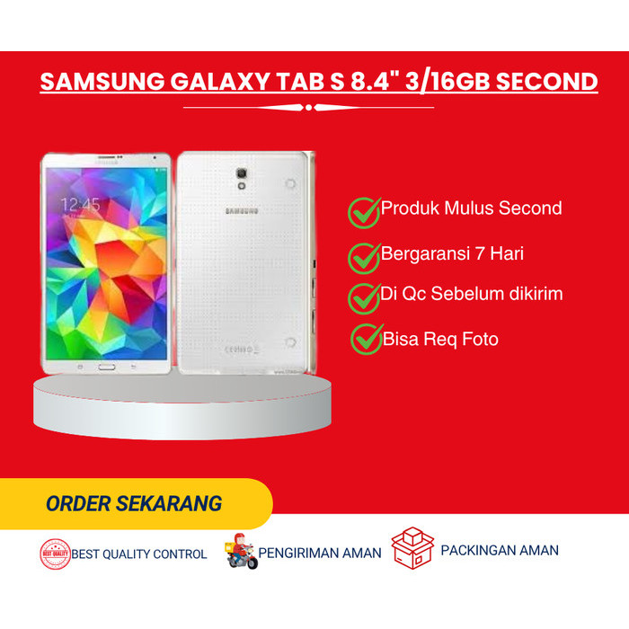 Jual Samsung Galaxy Tab S 8.4" 3/16GB Second Deluxe Gadget | Shopee ...