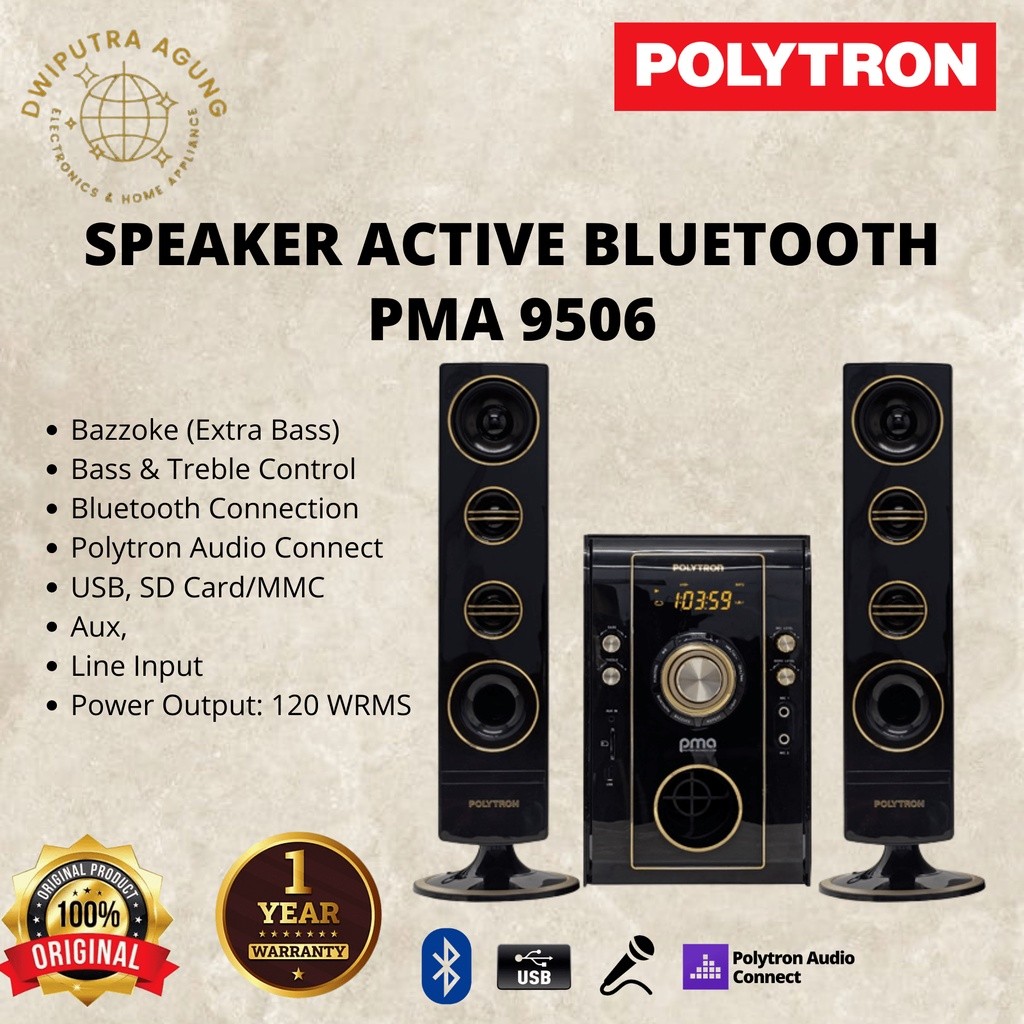 Jual RB2233 SPEAKER AKTIF POLYTRON BLUETOOTH PMA9506 PMA 9506 / PMA ...