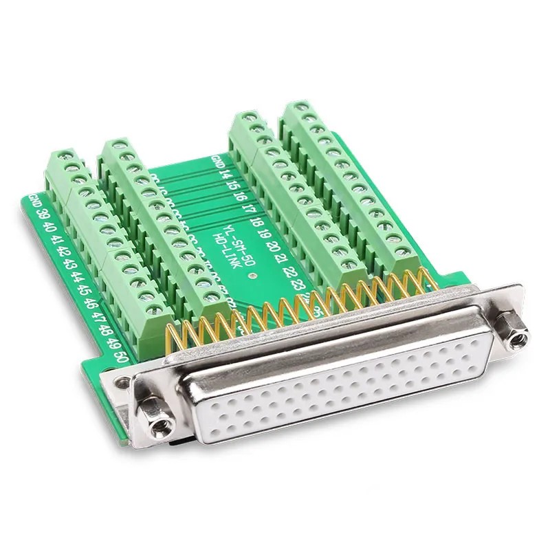 Jual D-Sub 50Pin Db50 Solder-Free Three 3-Row 50-Pin Connector Solder ...