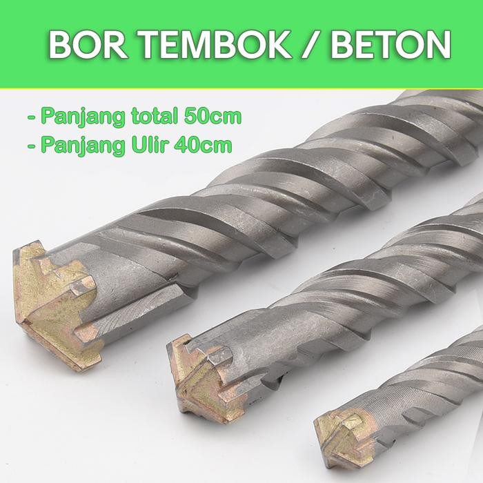 Jual Bor tembok beton ekstra panjang 50cm impact hammer drill bit SDS ...