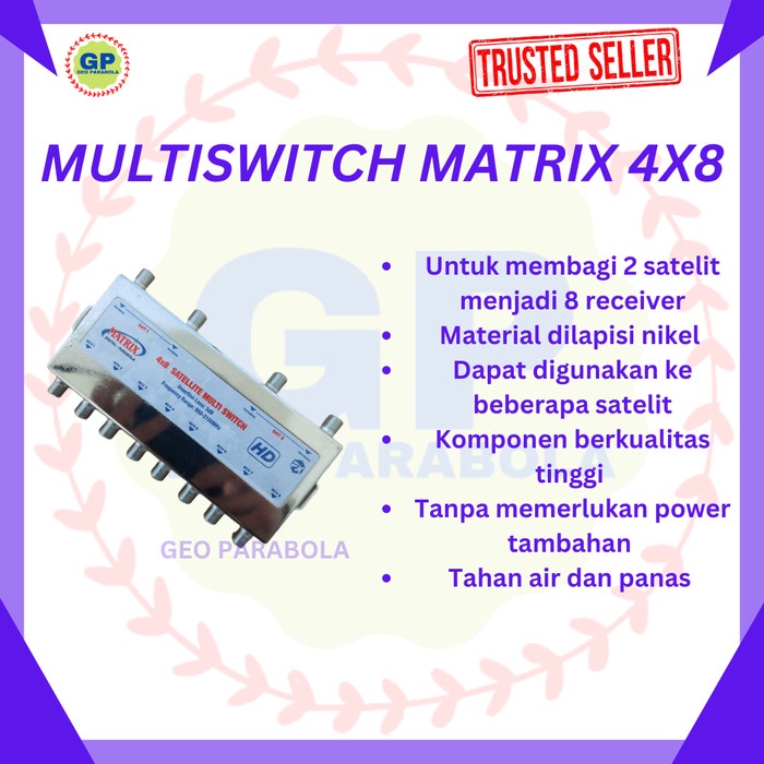 Jual MULTISWITCH PARABOLA 4X8 MATRIX(untuk membagi 2 satelit 8 receiver ...