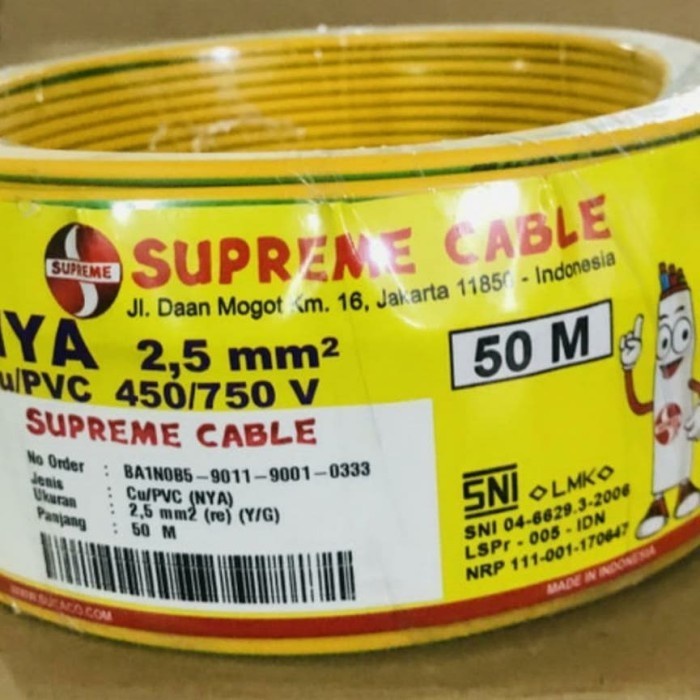 Jual KABEL LISTRIK NYA KABEL GROUNDING NYA SUPREME 2.5 MM 50 METER | Shopee Indonesia