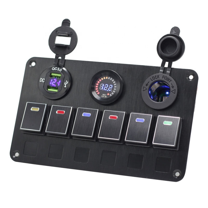 Jual EYE Led Illuminated Marine Car Switch Panel Waterproof 6 Gang ...