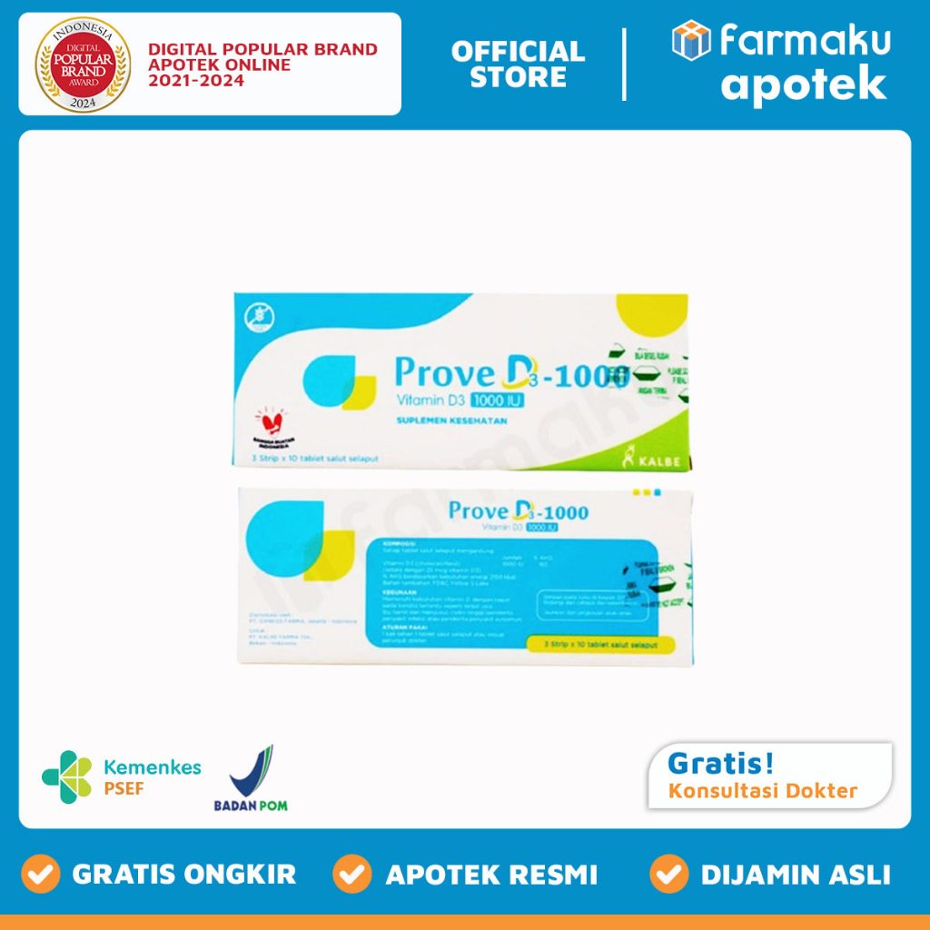 Jual Prove D3 1000 IU Strip 10 Tablet - BHL | Shopee Indonesia