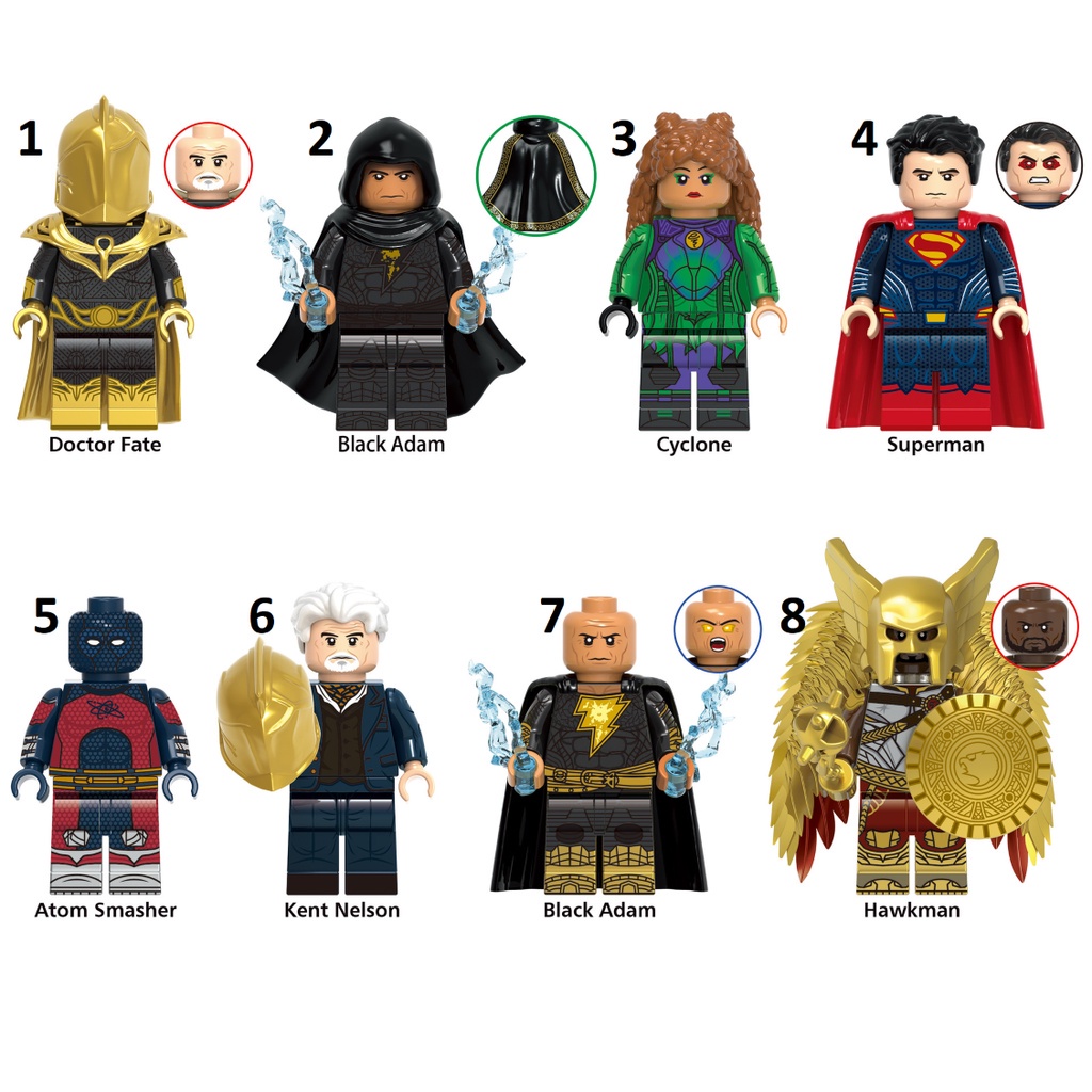 Jual Shazam Black Adam Doctor Fate Atom Smasher Hawkman Cyclone Action ...