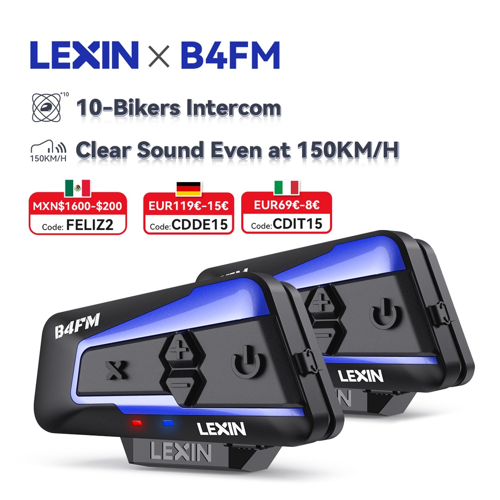 Jual VID Lexin B4FM-X Bluetooth Motorcycle Intercom Helmet Headsets,BT ...