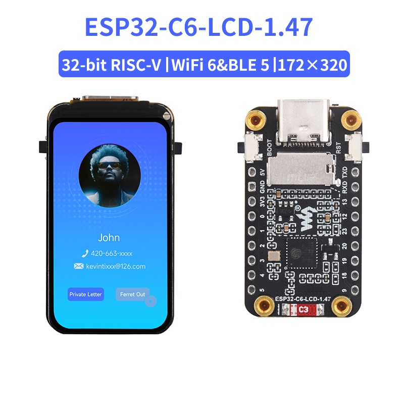 Jual Mepi Esp32 C6 147 Inch Display Development Board 32 Bit Risc V Processor Ble 5 For Arduino