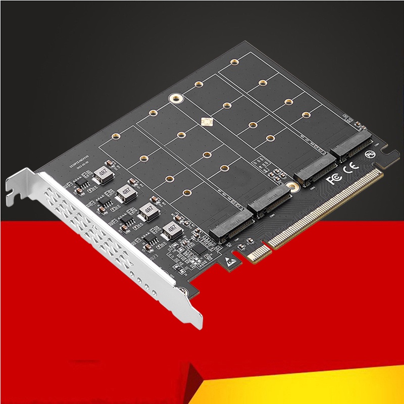 Jual MCC PCIE 4.0 NVME Adapter PCI Express x16 to 4 Port M.2 M-Key NVME SSD Expansion Card Riser ...