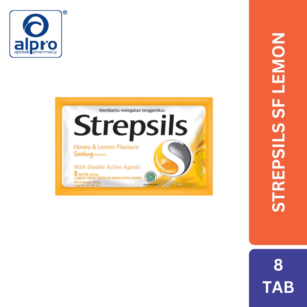 Jual Strepsils Sugas Free Lemon 8 Butir / Permen Pelega Tenggorokan ...