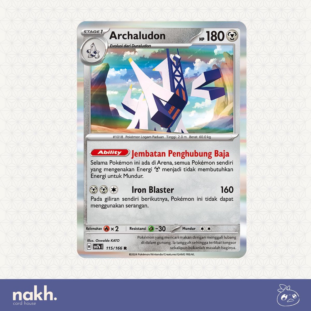 Jual Kartu Pokemon TCG Indonesia bimbingan rasi sv7s 115/166 Archaludon | Shopee Indonesia