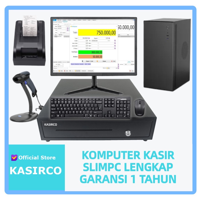 Jual Mesin Kasir Komputer SlimPC Lengkap Siap Pakai | Shopee Indonesia