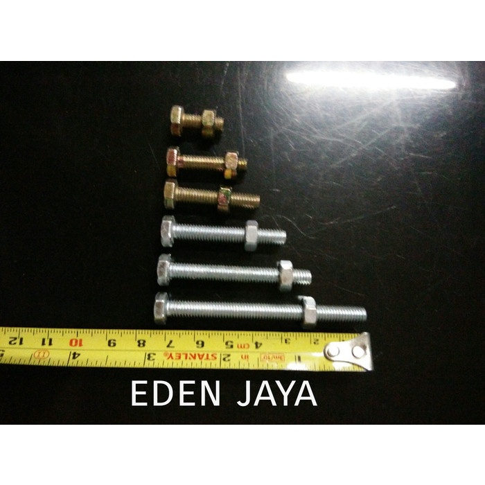Jual BAUT / BOLTS & NUTS M6 X 40 (4 cm) KNG/PTH | Shopee Indonesia