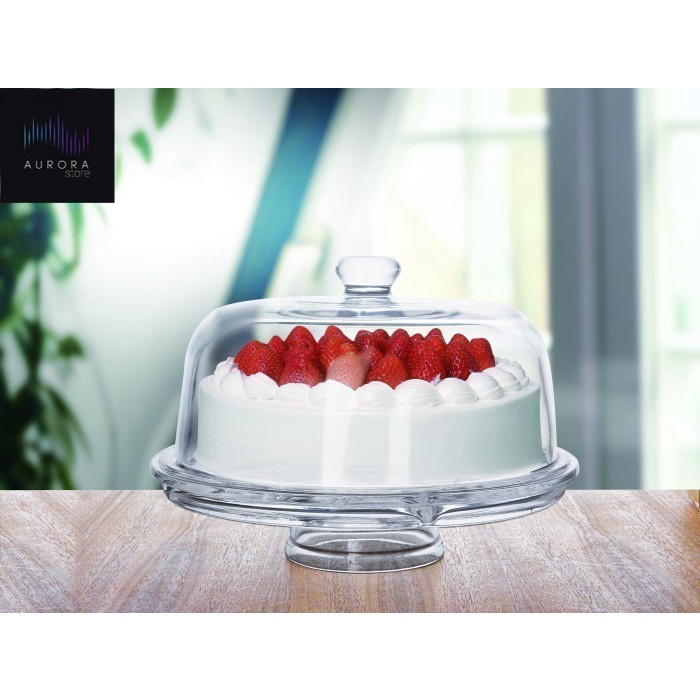 Jual PROMO! WADAH SAJI KUE CAKE DOME GLASS CLEAR W/ LID | Shopee Indonesia