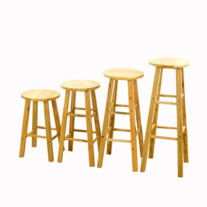 Jual PREMIUM Bangku Kayu bulat tinggi 70cm / Kursi Cafe Bar | Shopee ...
