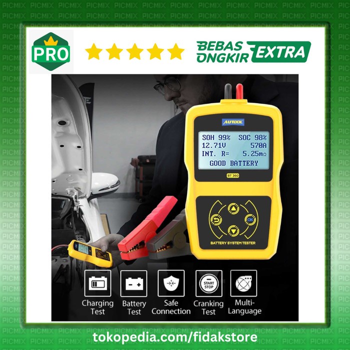 Jual Paling Baik Tester Baterai Aki Mobil Motor 12V 2000Cca Lcd ...