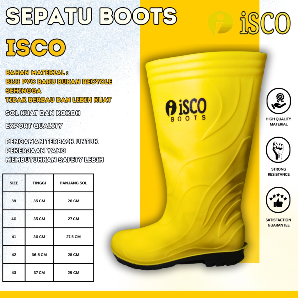 Jual FREE ONGKIR ISCO SEPATU BOOT SEPATU SAFETY - SEPATU PROYEK ...