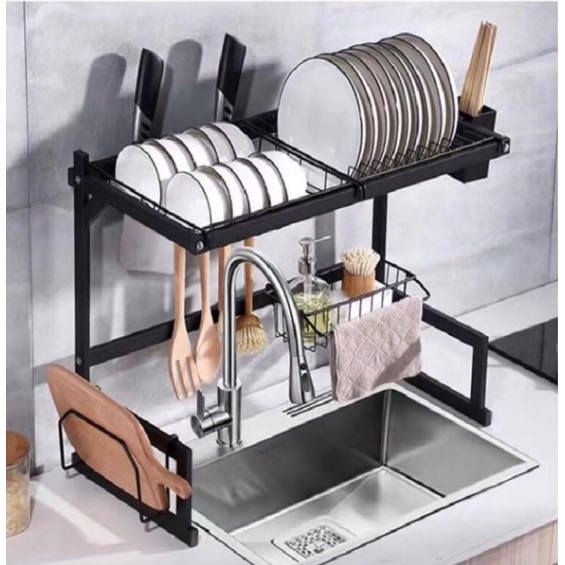 Jual Rak Piring Wastafel Portable 2 Susun Rak Dapur Serbaguna Stainles ...