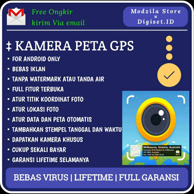 Jual Lifetime Kamera peta GPS Aplikasi Timestamp Camera Pro - Modzila ...