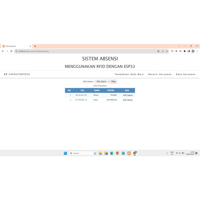 Jual READY MESIN ABSENSI DENGAN MENGGUNAKAN ESP32 DAN RFID DISIMPAN DI ...