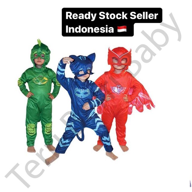 Jual Kostum baju gekko / gecko cat pj mask / pjmasks / pjmask anak laki ...